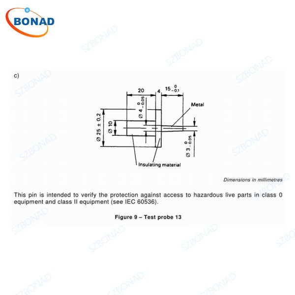 IEC 61032 Prüfspitze 13 mit 50N Kraft - BONAD IEC/UL-konformes ...